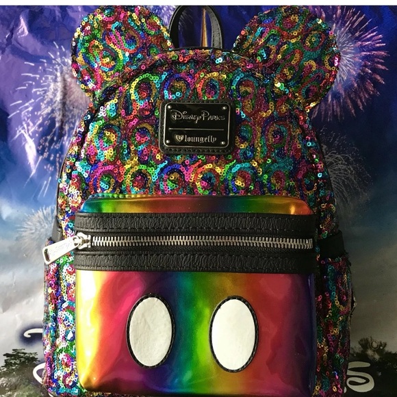 Loungefly | Bags | Disney Rainbow Sequin Loungefly Backpack | Poshmark